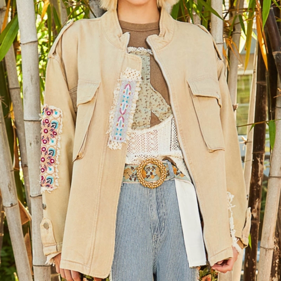 POL | Jackets & Coats | Pol Patched Up Embroidered Military Coat Jacket ...